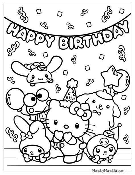 Free easy to print happy birthday coloring pages – Artofit