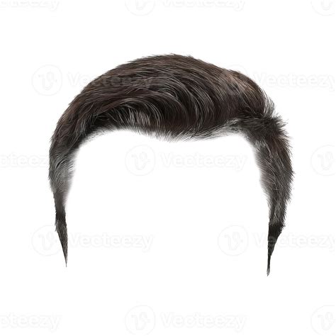 Isolated Short Black Hair With Side Part Hair Design Element 65818808 Png