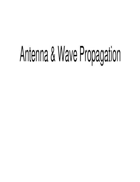 Pdf Antennas Wave Propagation Dokumen Tips