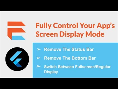 How To Go Full Screen Hide Status Bar Or Bottom Bar Flutter