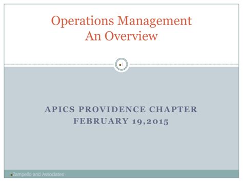 Introduction To Operations Management Chapter 1