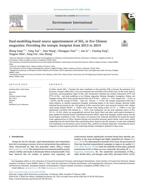 Pdf Dual Modelling Based Source Apportionment Of Nox In Five Chinese