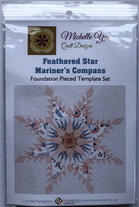 Feathered Star Mariners Compass Foundation Piecing Templates