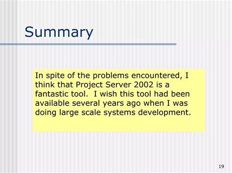 Project Server 2002 Implementation Lessons Learned Ppt
