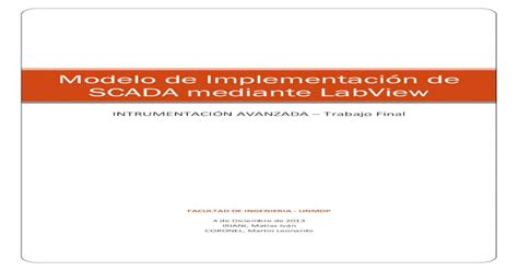 modelo de implementación de scada mediante labvie · implementar un