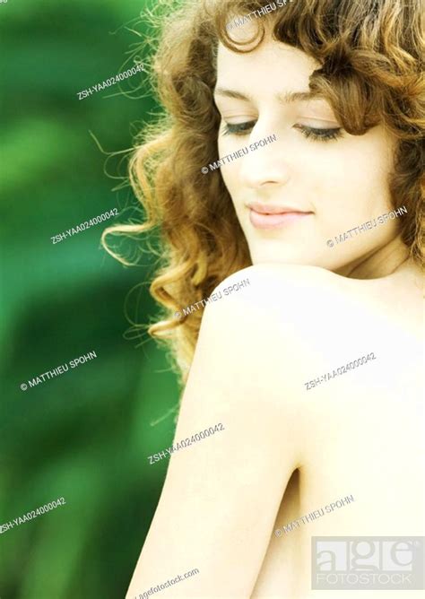 Nude Woman Looking Over Shoulder Rear View Close Up Stock Photo Picture And Royalty Free