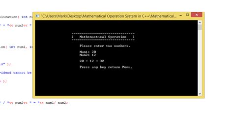 mathematical operation system in c with source code sourcecodester