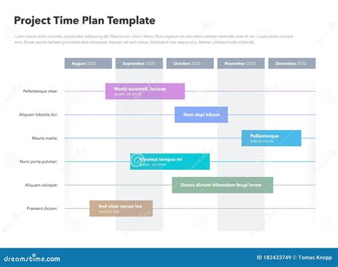 simple business project time plan template with project tasks in time