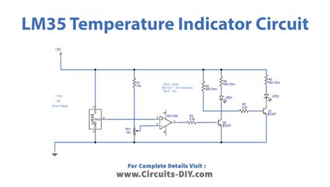 Lm35 Temperature Indicator Led Circuit