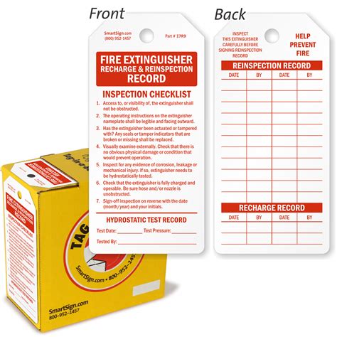 Osha Compliant Tags Fire Extinguisher Inspection Tags Red Plastic