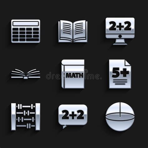 Set Book With Word Mathematics Equation Solution Geometric Figure Sphere Test Exam Sheet