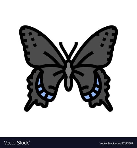 black swallowtail spring color icon royalty free vector
