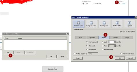 vertica how to create default date set on a calendar in tableau