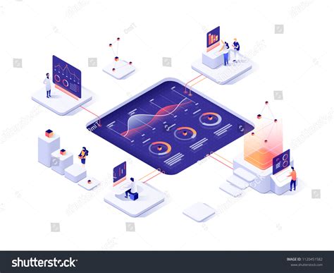 People Interacting Charts Analyzing Statistics Data Stock Vector
