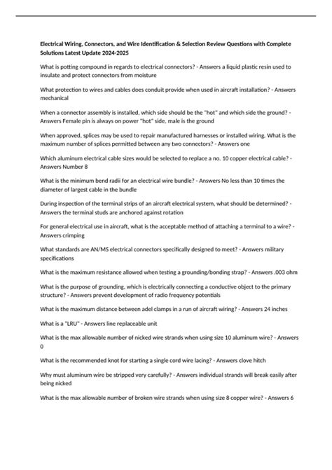 Electrical Wiring Connectors And Wire Identification And Selection