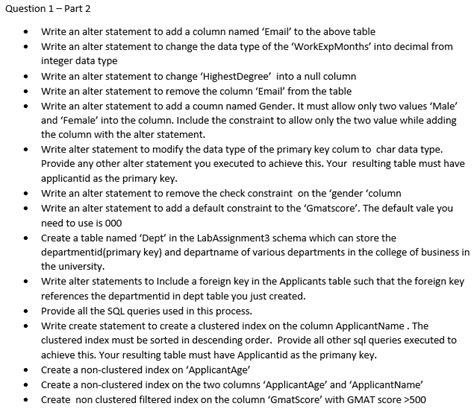 Solved Question Create Schema Named LabAssignment In Chegg