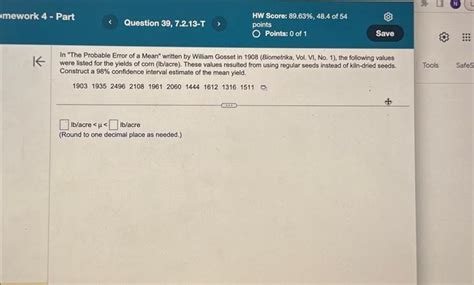 Solved In The Probable Error Of A Mean Written By Wiliam Chegg Com