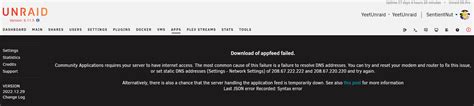 apps page is down in unraid someone else mentioned the same thing on