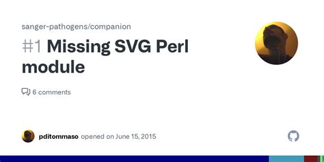 Missing Svg Perl Module · Issue 1 · Sanger Pathogenscompanion · Github