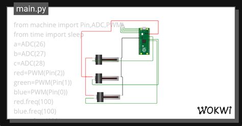 controlling intensity of rgb using slide potentiometer wokwi esp32 stm32 arduino simulator