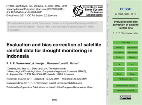 Pdf Evaluation And Bias Correction Of Satellite Rainfall Data For Drought Monitoring In Indonesia