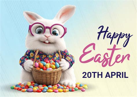 Yellow Happy Easter Postcard Template Postermywall