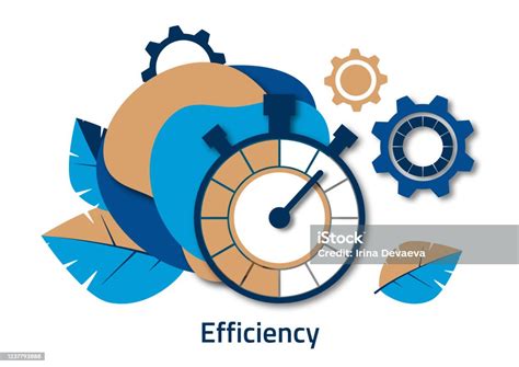 효율성 생산성을 위한 크리에이티브 아이콘 스톱워치의 기호 나뭇잎의 배경에 기어 벡터 개념에 대한 스톡 벡터 아트 및 기타 이미지 개념 개발 개선 Istock