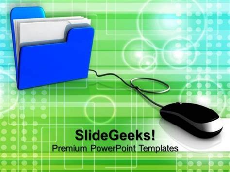 Computer Mouse And Folder Internet Powerpoint Templates And Powerpoint
