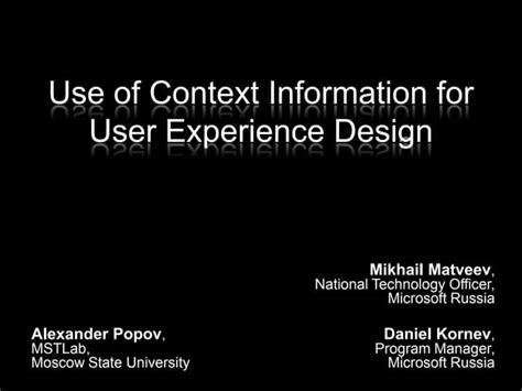 Context In Ux Ppt