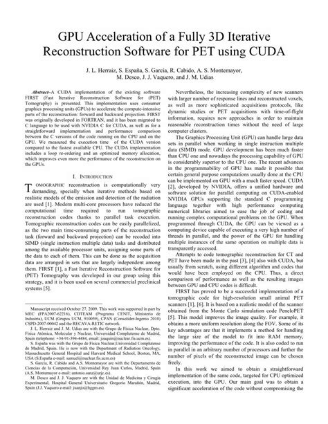 pdf gpu acceleration of a fully 3d iterative reconstruction