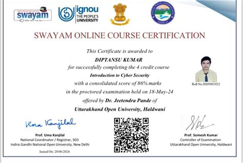 Diptansu Kumar On Linkedin Cybersecurity Swayam Skilldevelopment