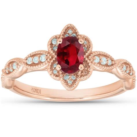 Pompeii3 34 Ct Oval Genuine Ruby And Diamond Halo Anniversary Engagement