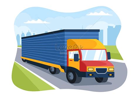 Trucking Transportation Cartoon Illustration Illustration Image Picture