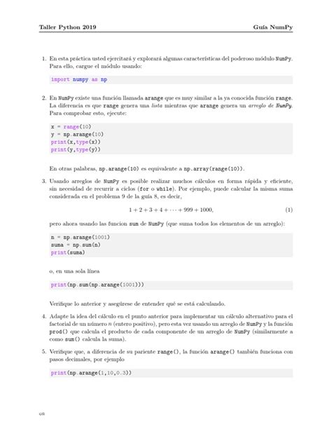 Guia Numpy Pdf Pdf Función Matemáticas Programación De Computadoras