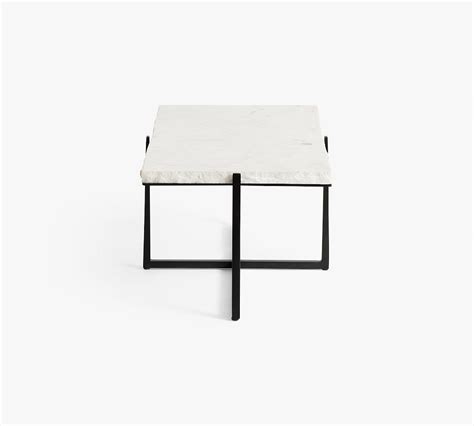 Cori Rectangular Chiseled Marble Coffee Table Pottery Barn