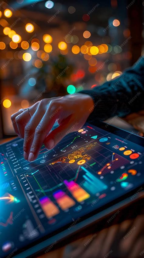 Ultrarealistic Hightech Dashboard For Data Analytics Modern Office Setting With Ai Integration