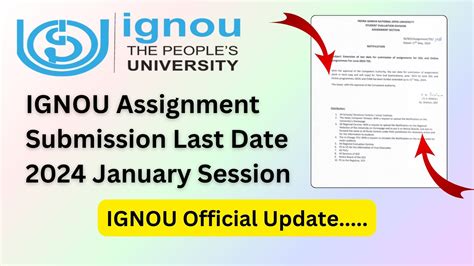 Ignou Assignment Submission Last Date 2024 January Session New Update