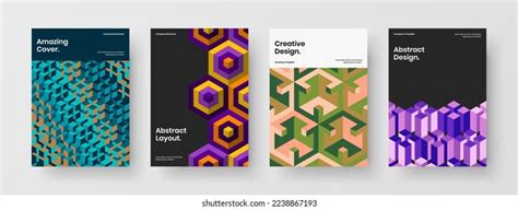 Multicolored Geometric Pattern Flyer Template Collection Stock Vector Royalty Free 2238867193