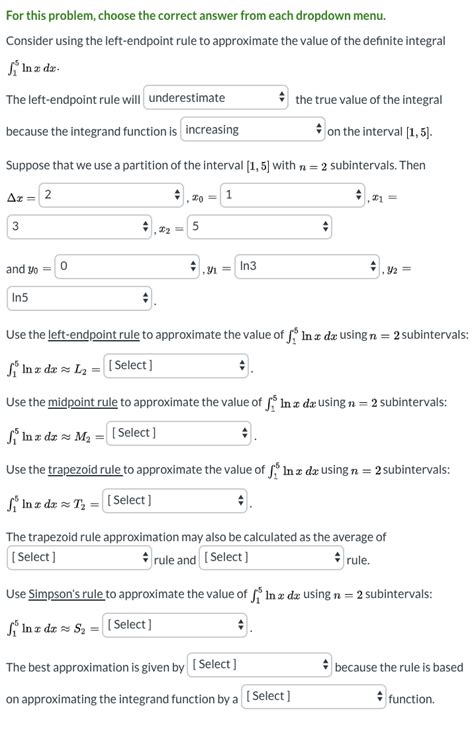 solved for this problem choose the correct answer from each