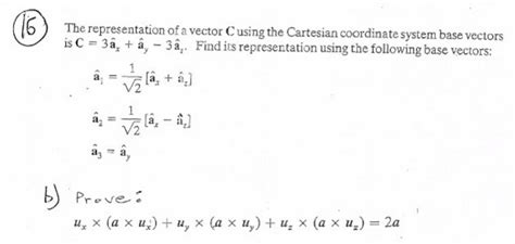 Solved The Representation Of A Vector C Using The Cartesian Chegg