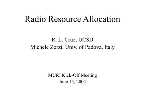 Ppt Radio Resource Allocation Powerpoint Presentation Free Download Id5375896