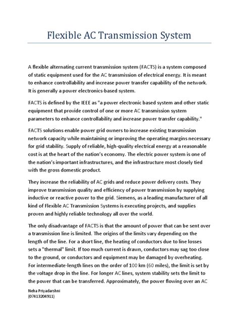 Enhancing Power Grid Capacity And Reliability Through Flexible Ac Transmission Systems Pdf