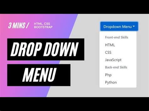 How To Create Dropdown Menu With Html Css And Bootstrap