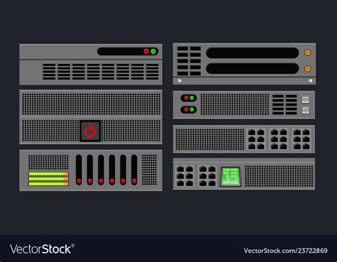 Set Of Computer Server Royalty Free Vector Image