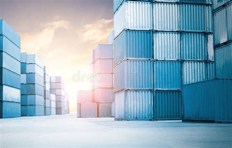 Bulk Shipping Containers At Warehouse Port Handling Of Logistic Transportation Industry Cargo