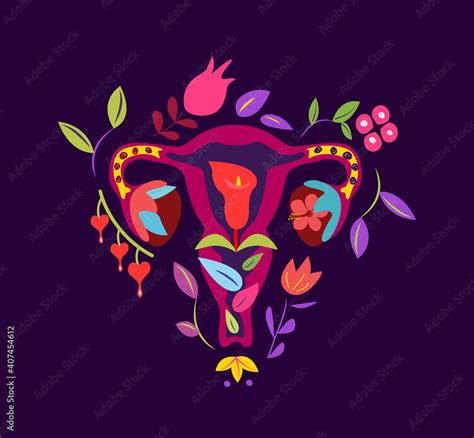 Beautiful Female Reproductive Systemflowersfloral Feminine Gynecology