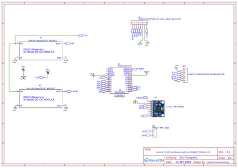 PLACA MAE Arduino Pro Mini Self Balancing DRV8833 POLOLU V2 1 EasyEDA Open Source Hardware Lab