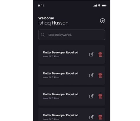 A Static UI Of Job Posting App Built Using Flutter