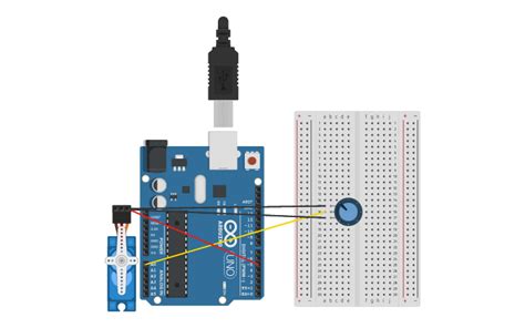 Circuit Design Motor Servo Tinkercad