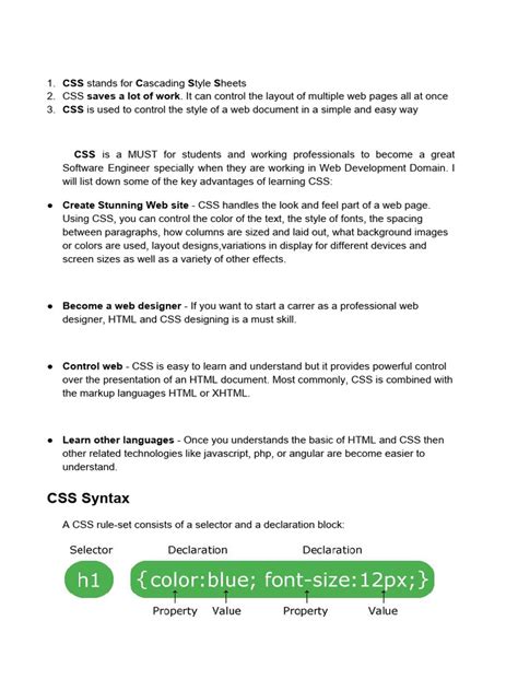 Css 1 Pdf Html Html Element